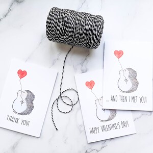 Aquarelle Thank You Card, Watercolour Hedgehog Love Card, Foldable Card ...