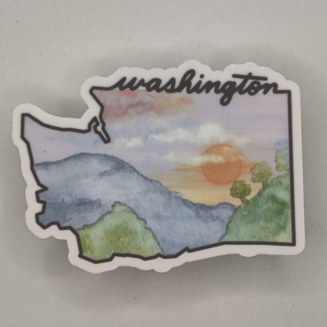 Washington State Sticker Watercolor WA Sticker Waterproof | Etsy