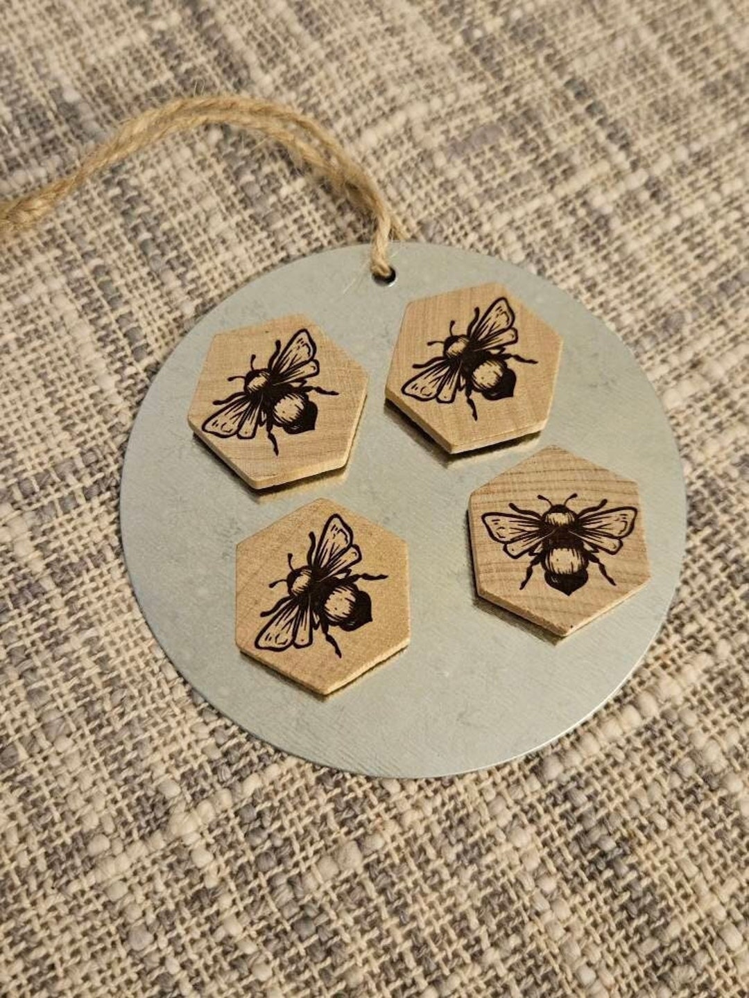 Laser Engraved Bee Magnets, Set of 4 Wooden Bee Magnets, Set of 4 One ...