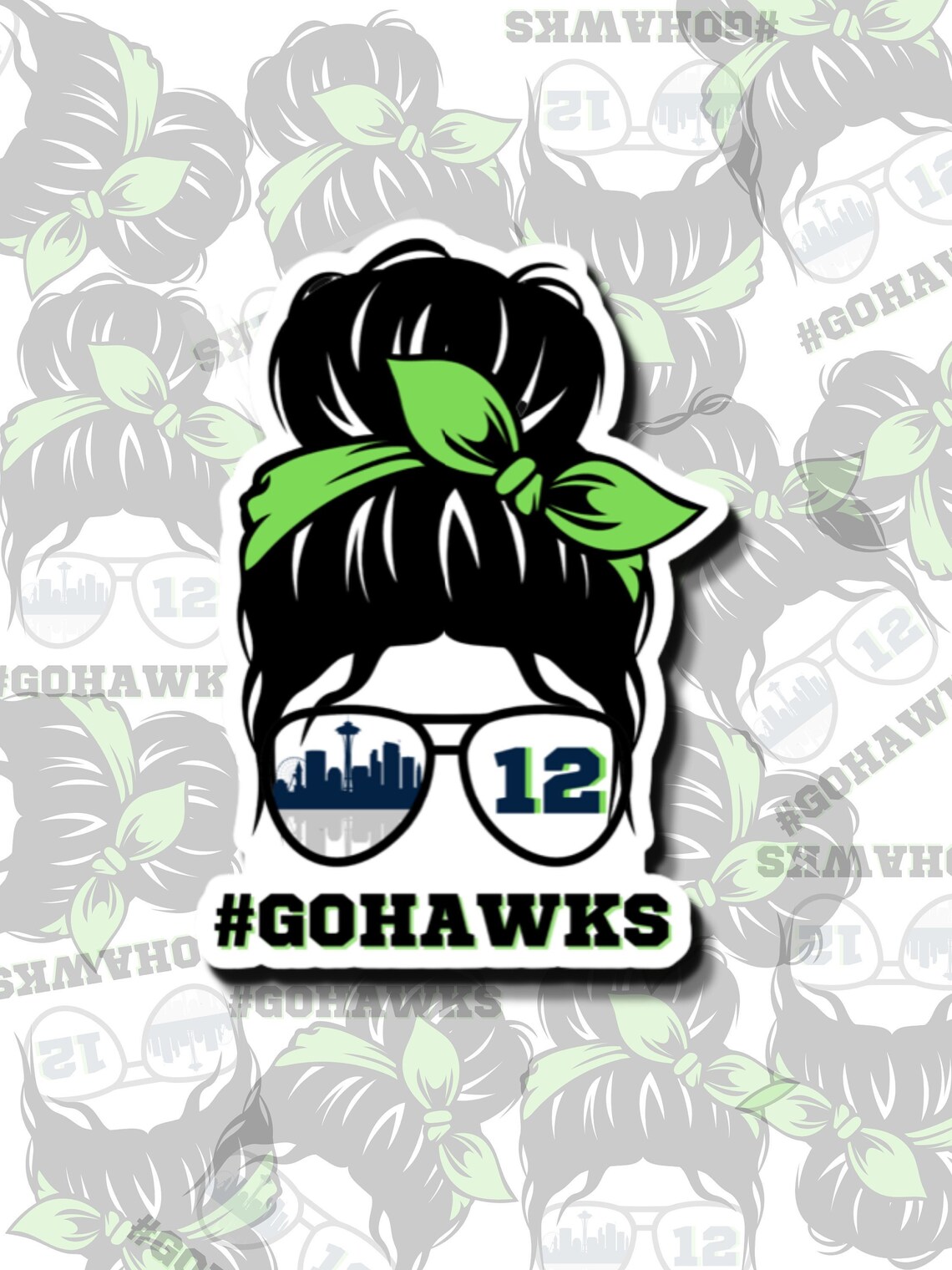 Seattle Seahawks Sticker GOHAWKS Sticker Waterproof Water - Etsy