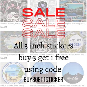 Washington State Sticker Watercolor WA Sticker Waterproof | Etsy