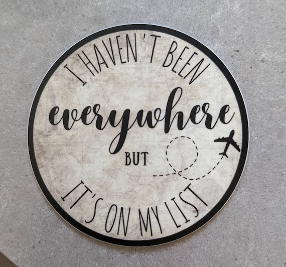 Fun Travel Sticker Cute Vinyl Map and Quote Sticker - Etsy