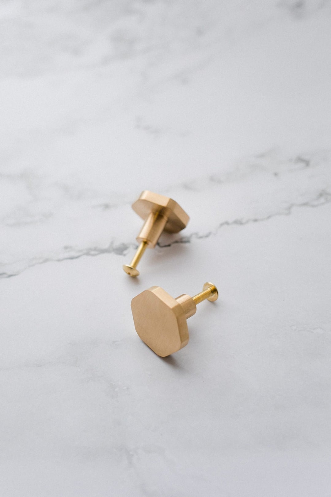 Brass Hexagon Cabinet Drawer Pulls Knobs - Etsy UK