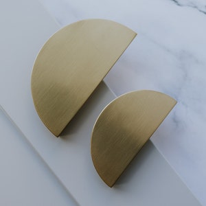 Brass Half Moon Handles Kitchen Handle Drawer Handle - Etsy UK