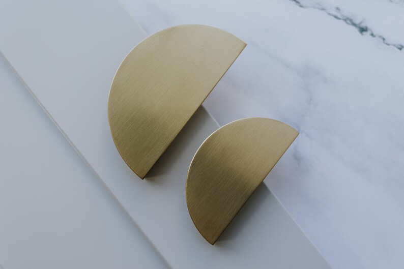 Brass Half Moon Handles Kitchen Handle Drawer Handle - Etsy