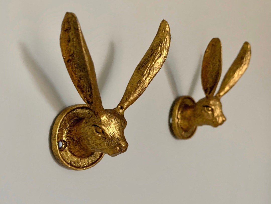 Gold Hare Hook | Rabbit Wall Hook | Child's Bedroom Hook | Woodland Hook - Etsy