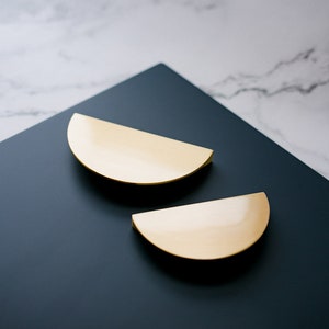 Brass Half Moon Handles Kitchen Handle Drawer Handle - Etsy UK
