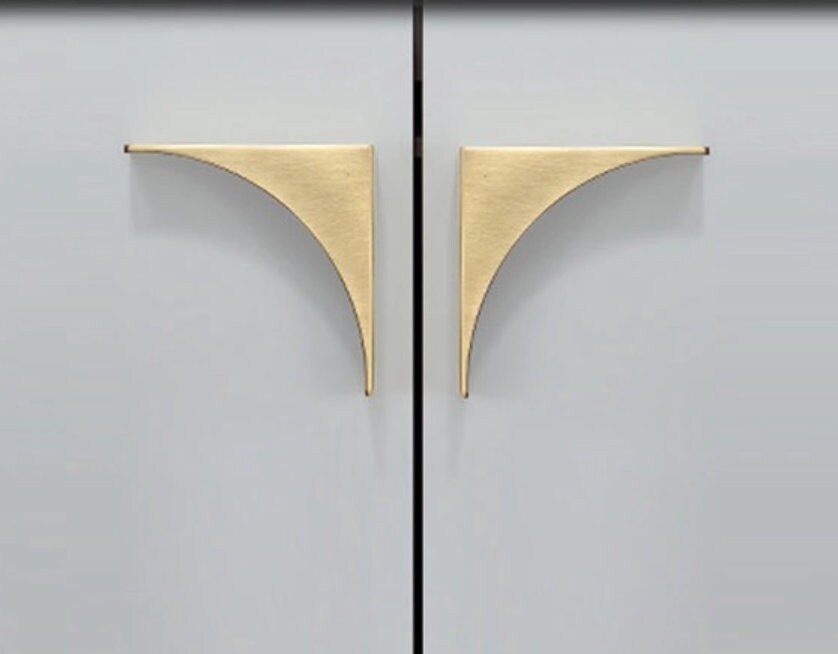Brass Half Moon Handles Triangle Handle Wardrobe Handle - Etsy