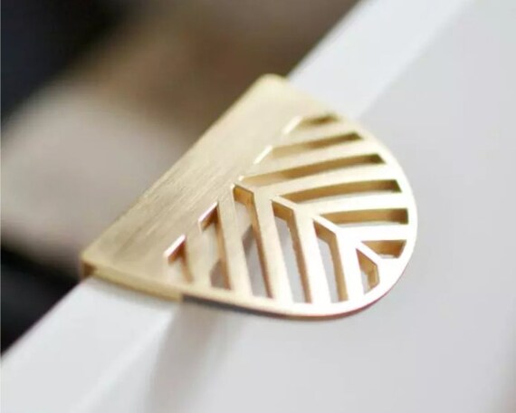 Brass Leaf Half Moon Lip Handle Cabinet Handle - Etsy UK
