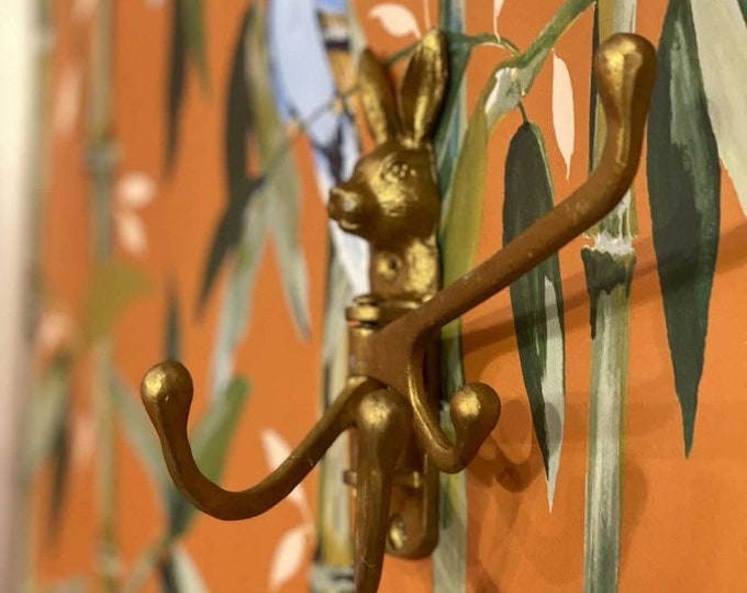 Gold Rabbit Multi Hook Hare Antique Gold Finish Hangers - Etsy