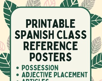 Spanish Vocabulary Poster - Etsy