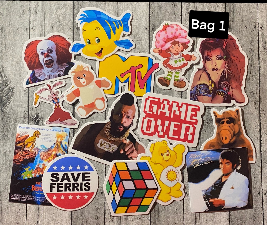 80s Nostalgia Sticker Grab Bag Die Cut Water Resistant - Etsy