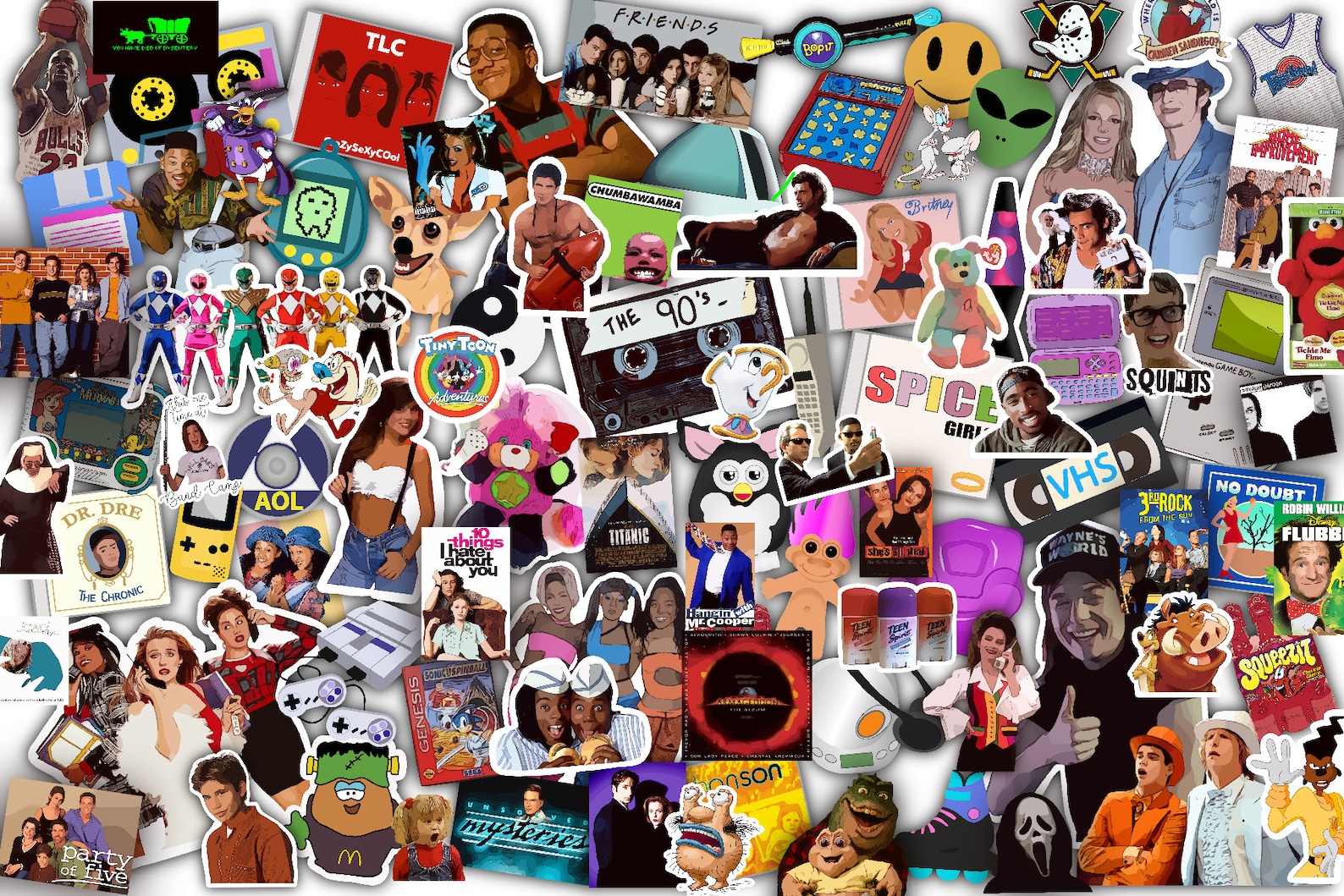 90s Nostalgia Sticker Grab Bag - Die Cut Water Resistant Stickers - Etsy