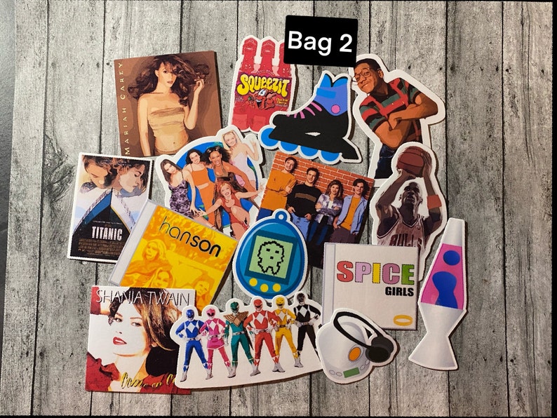 90s Nostalgia Sticker Grab Bag - Die Cut Water Resistant Stickers - Etsy