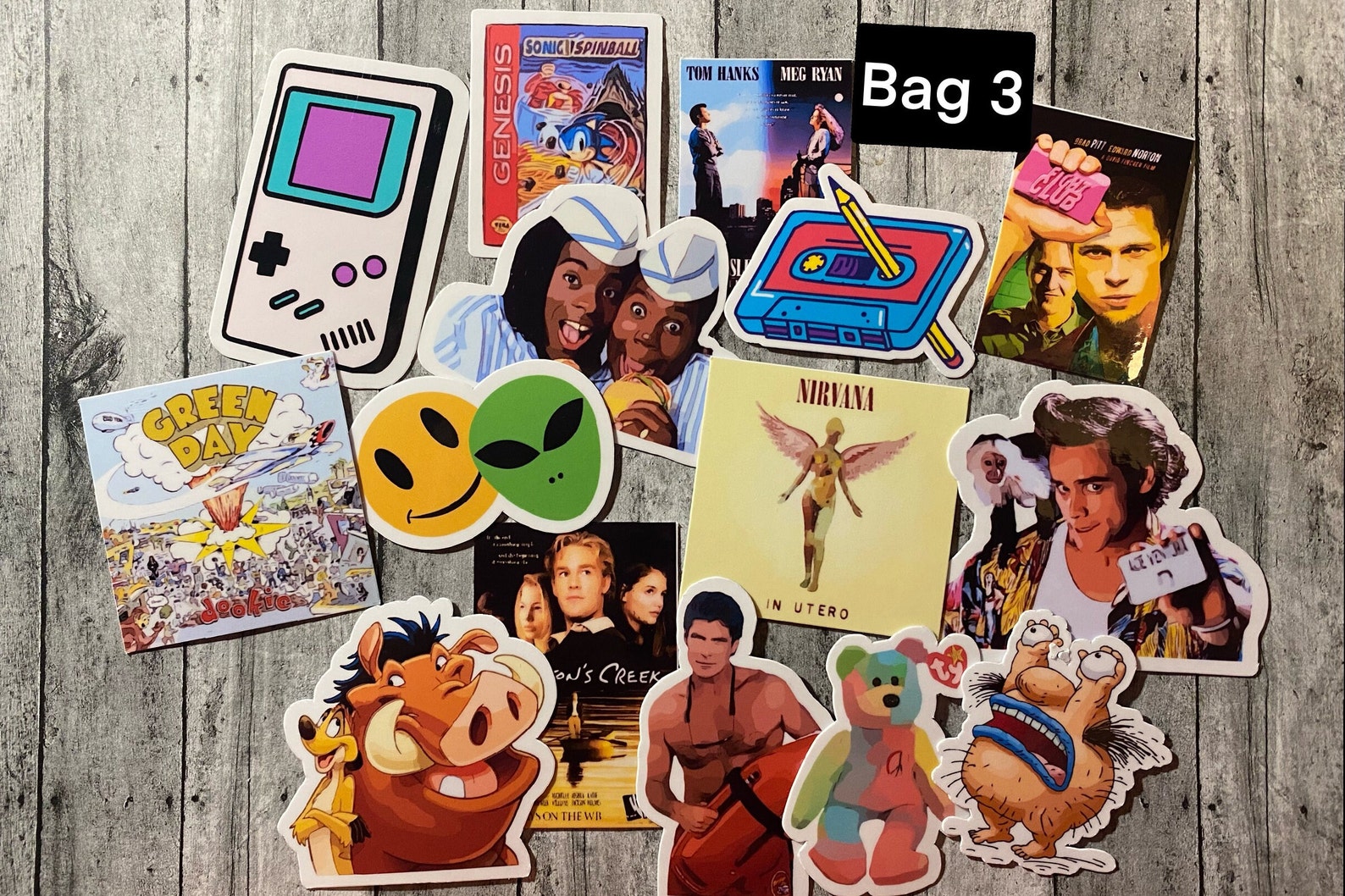 90s Nostalgia Sticker Grab Bag - Die Cut Water Resistant Stickers - Etsy