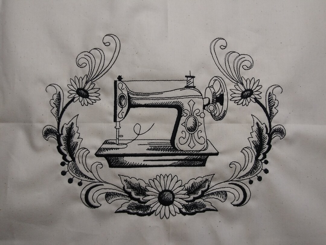Antique Sewing Machine Quilt Block, Machine Embroidered - Etsy