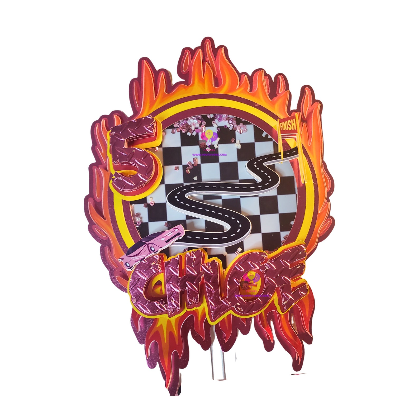 Race Car Theme Party Shaker Cake Topper Perfect for Kids' Birthdays - Etsy