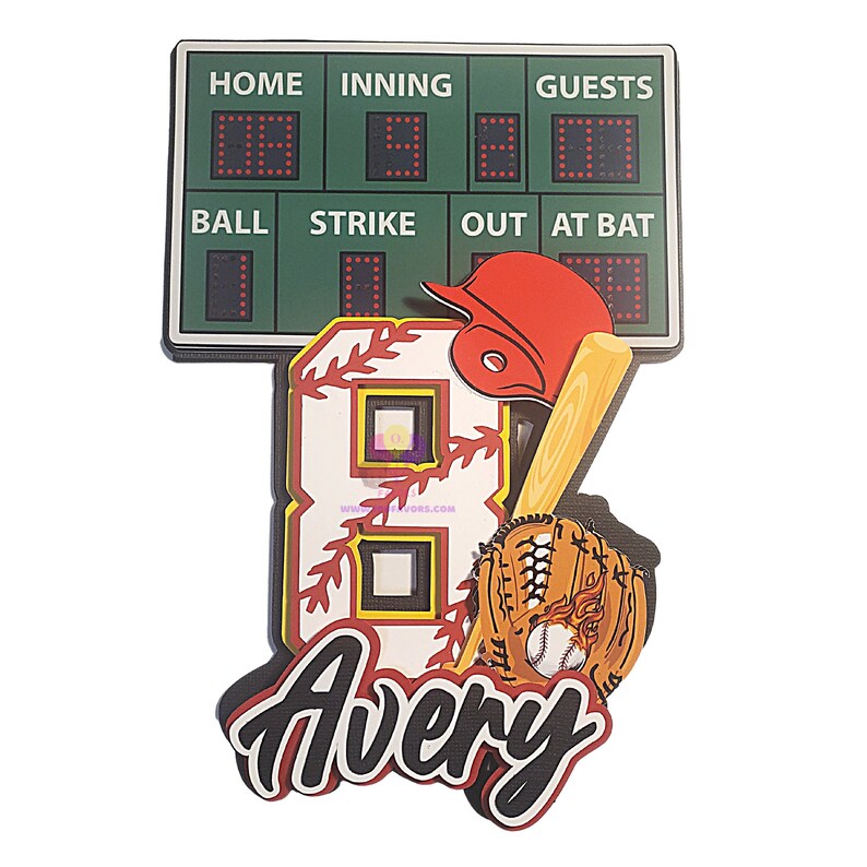 Baseball Scoreboard Cake Topper: Personalized MLB Birthday Party - Etsy