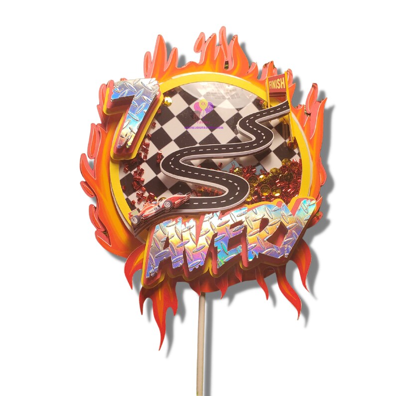 Race Car Theme Party Shaker Cake Topper Perfect for - Etsy