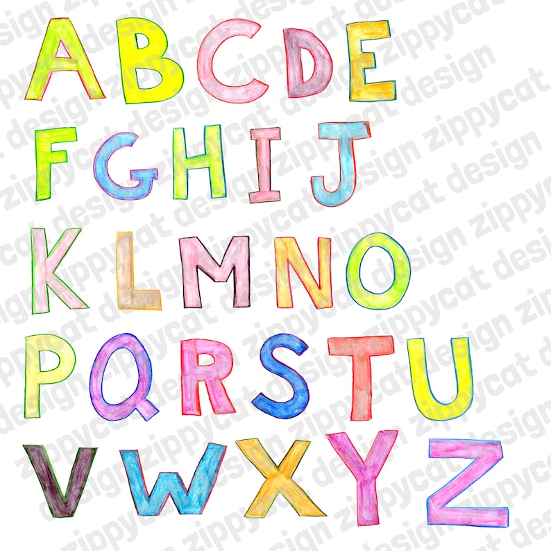 Alphabet Clipart Capital Letters Digital Clipart 26 - Etsy Israel