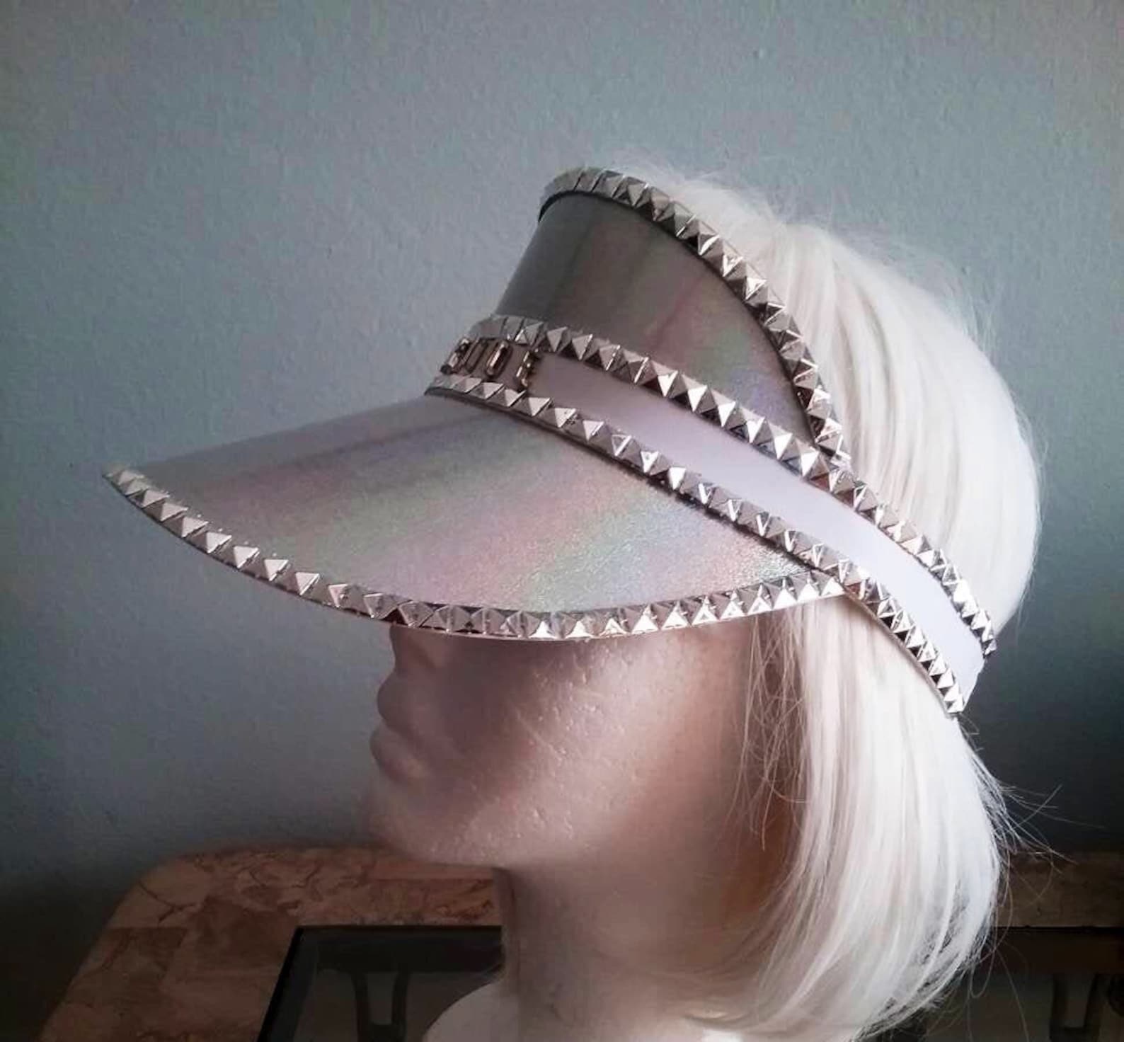 White Holographic Bride Visor Personalized Sun Visor - Etsy