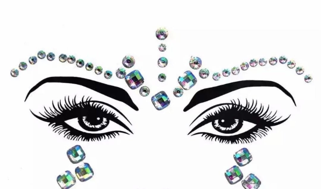 Face Gem Sticker Holographic Rave Face Jewel Sticker Rave - Etsy