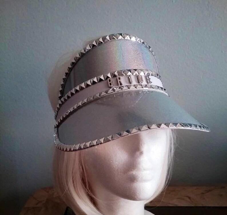 White Holographic Bride Visor Personalized Sun Visor - Etsy