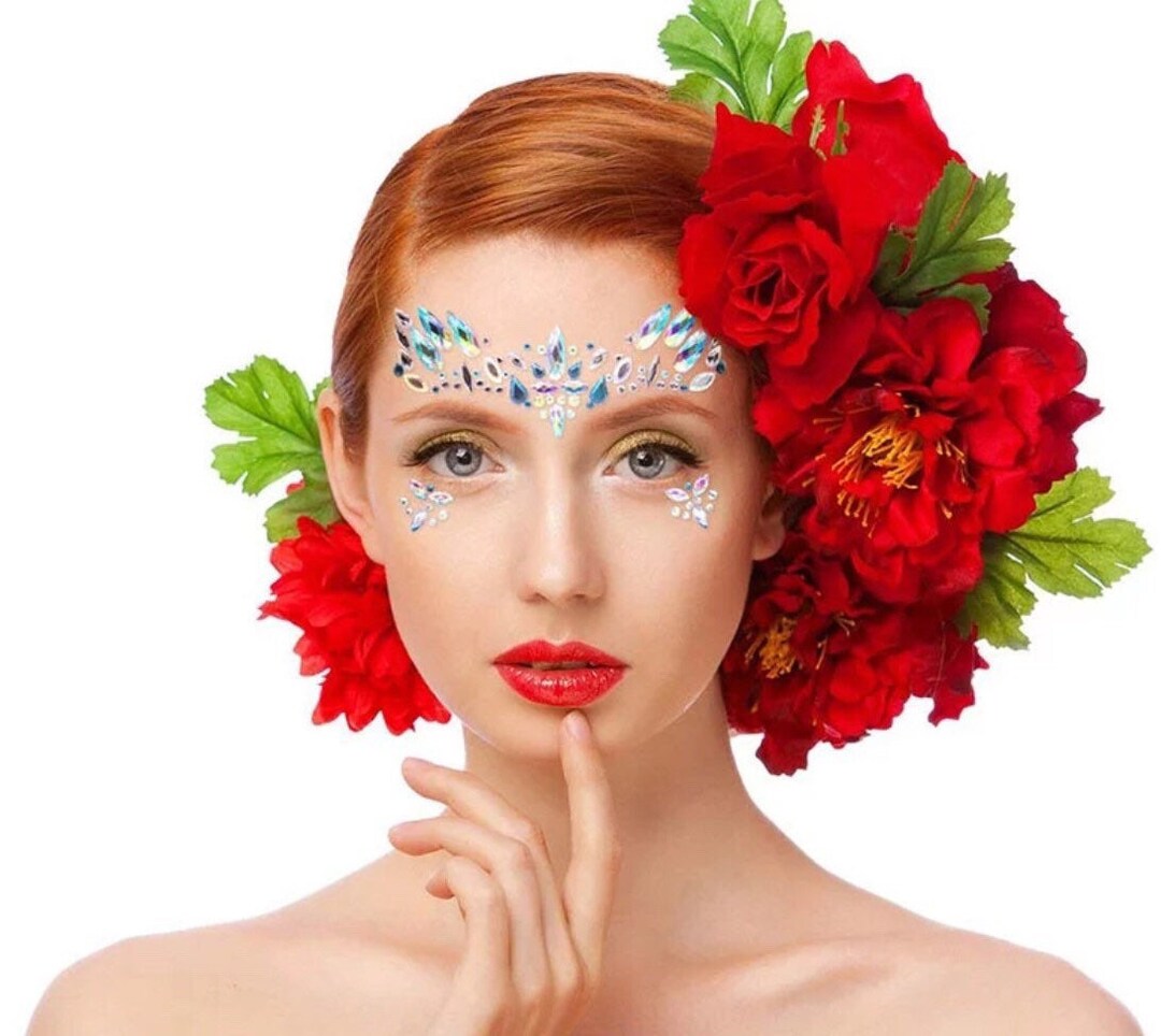 Face Gem Sticker Winged Blue Holographic Rave Face Jewel Sticker Rave ...