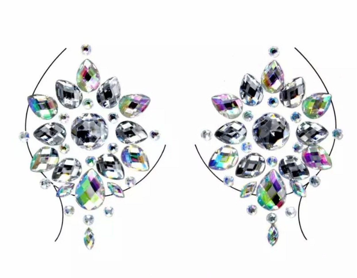 Rave Gems Holographic Rave Body Jewel Sticker Rave Gem Face/body Jewel ...