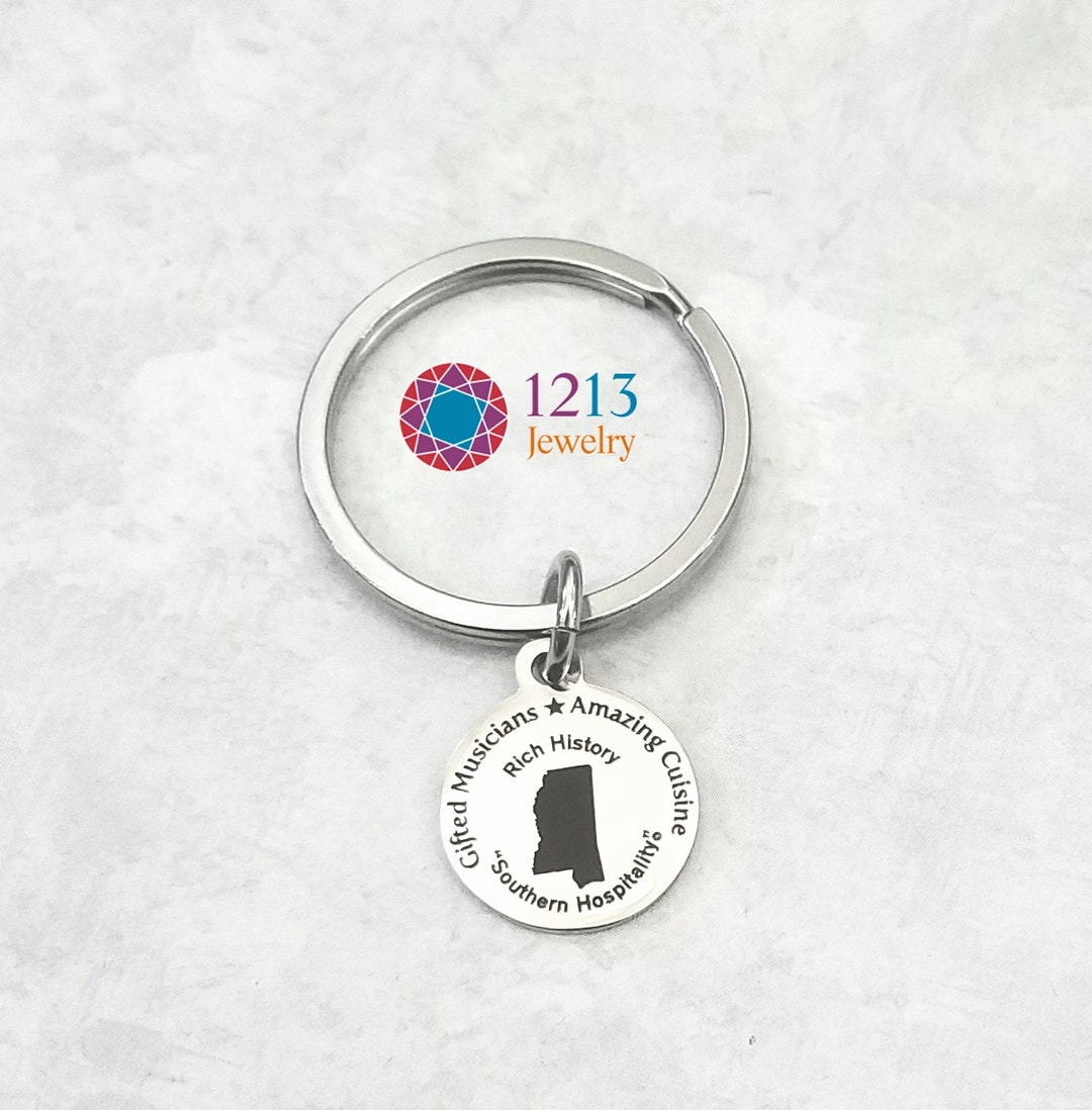 Mississippi Handmade Stainless Steel Laser Engraved Key Ring - Etsy