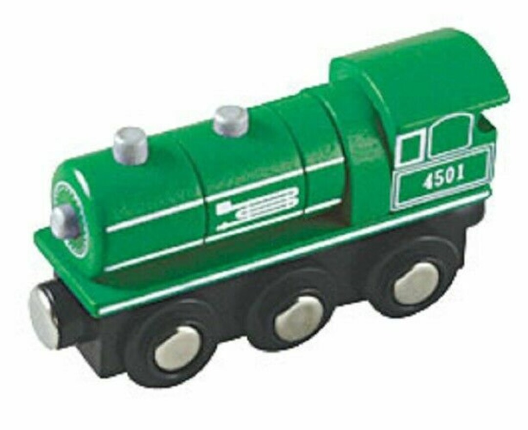 Lil Chugs Wooden Trains Green Steam Engine Locomotive - Etsy