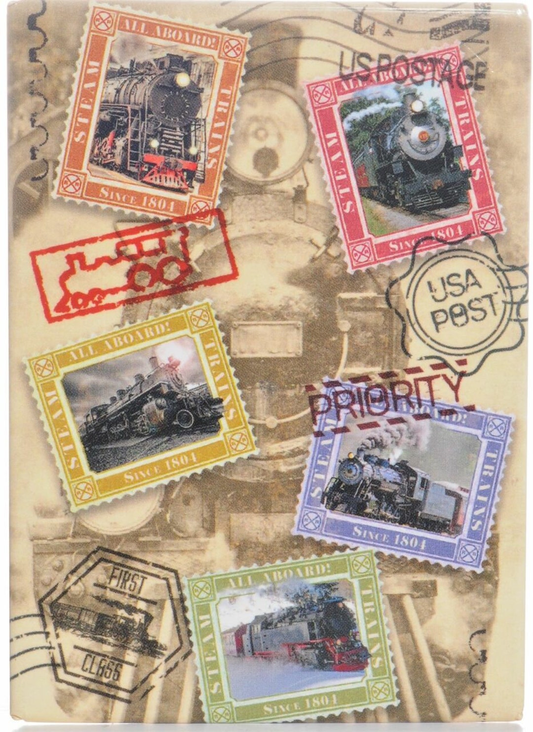 U.S. Passport Postage Stamp Train Icon Magnet - Etsy