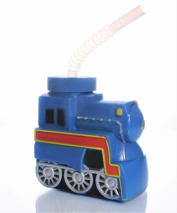 Blue Train Cup With Lid & Straw 1 Ct | Etsy