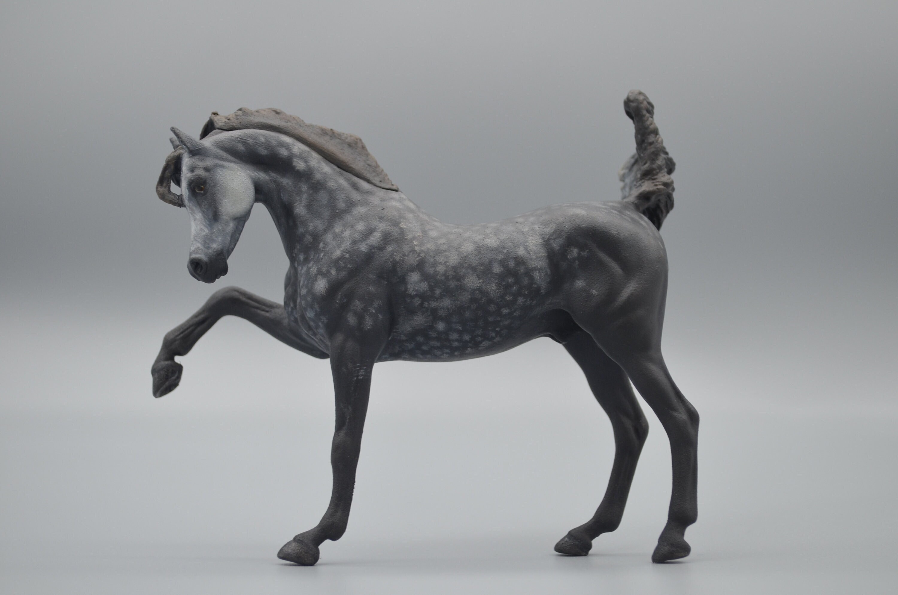 Wia Arabian Model Horse Dark Dapple Grey // OOAK, Handpainted Custom ...