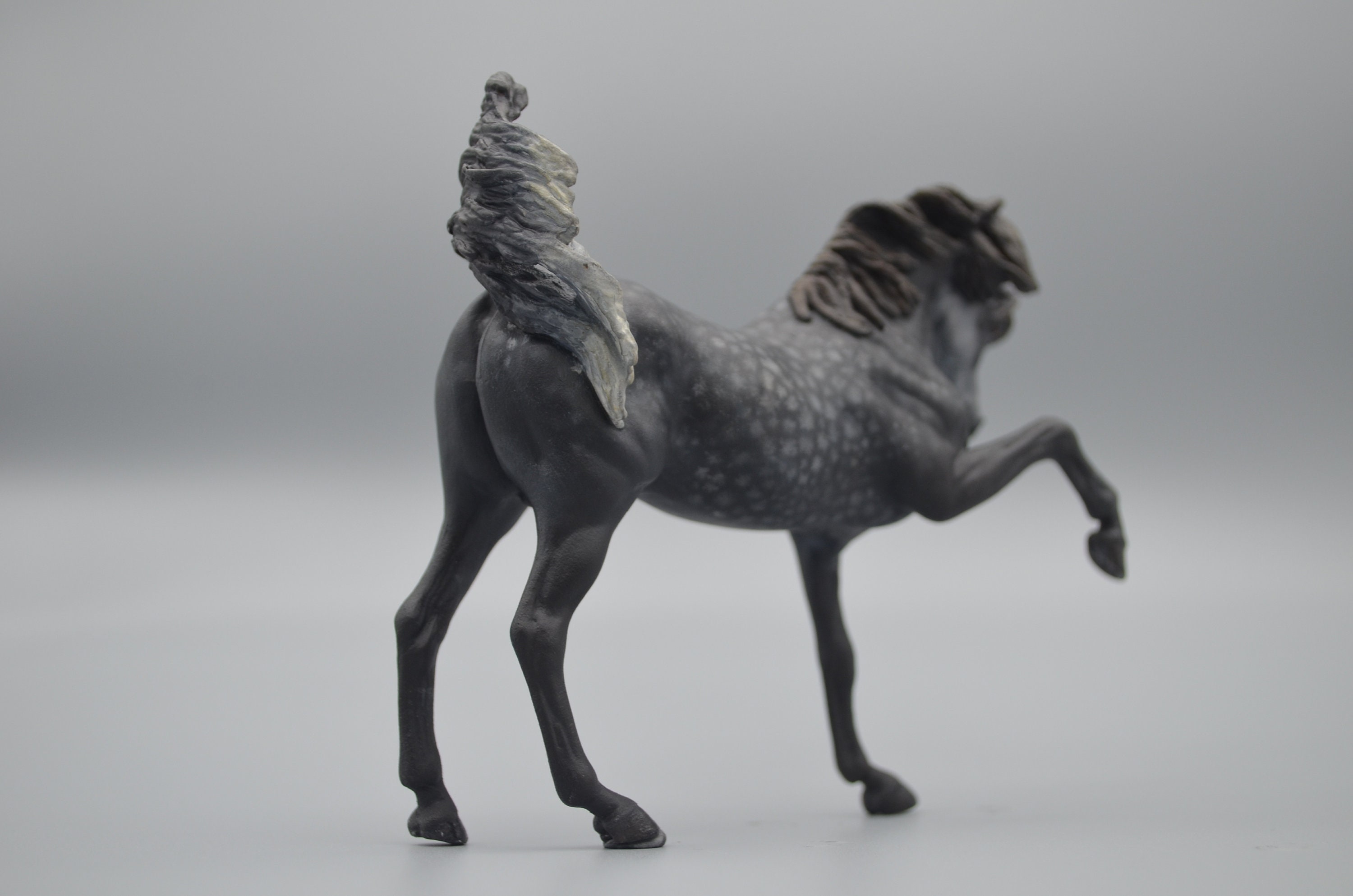 Wia Arabian Model Horse Dark Dapple Grey // OOAK, Handpainted Custom ...