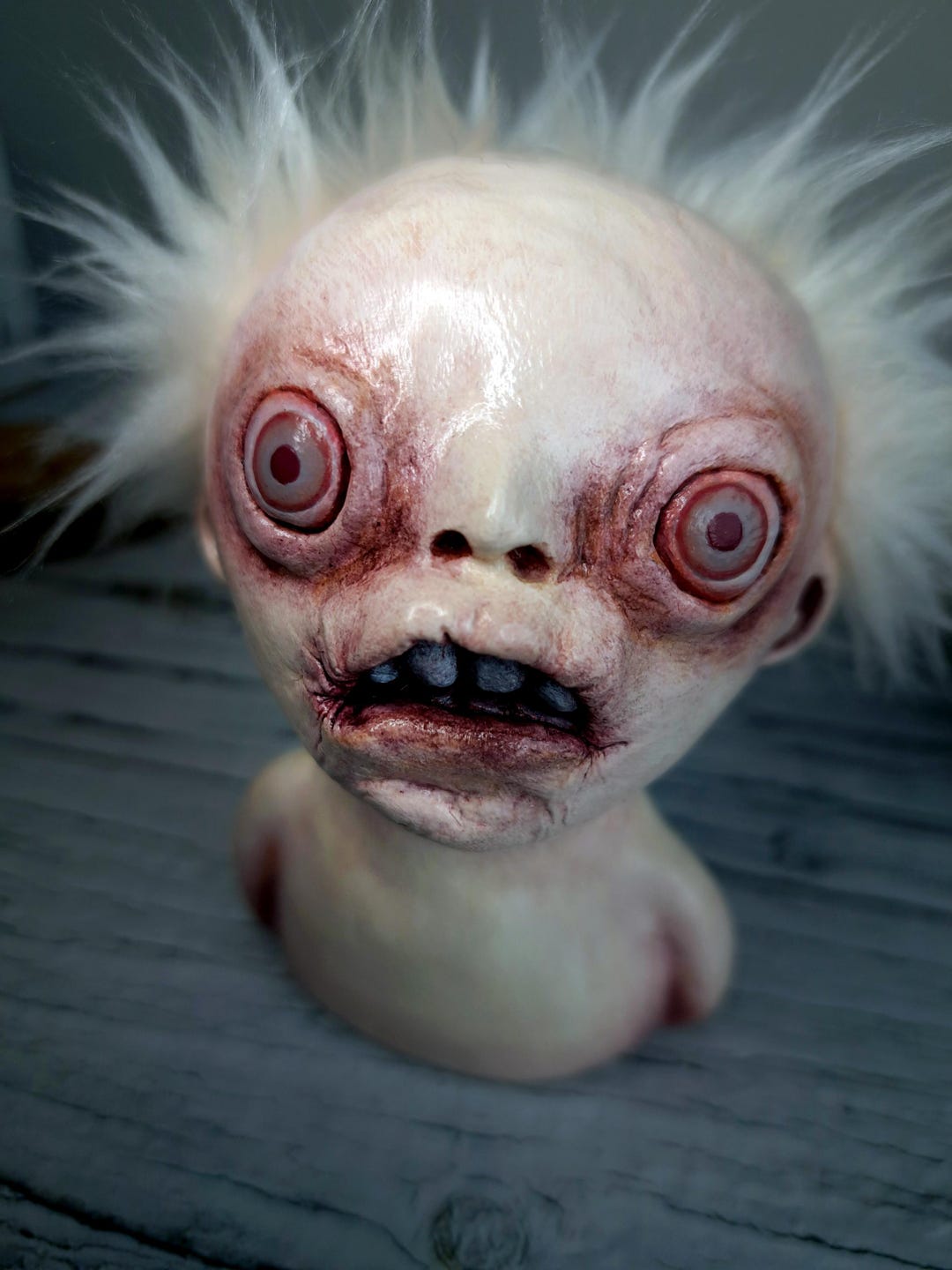 Creepy Doll Bust, Haunted Albino Oddity Sculpture, Horror Decor ...