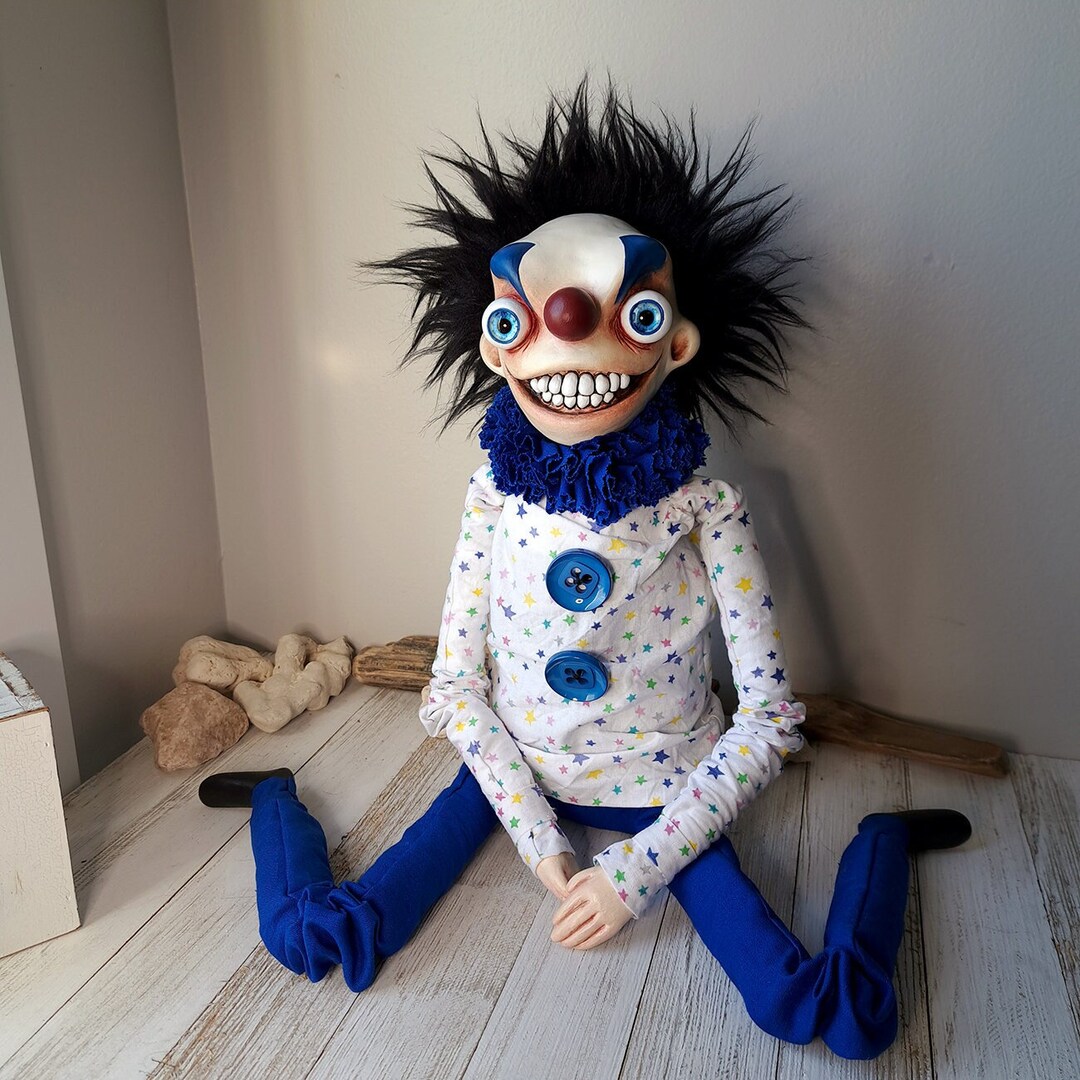 Creepy Clown Doll, Original Character, Weird Sculpture Art Doll, Clown ...