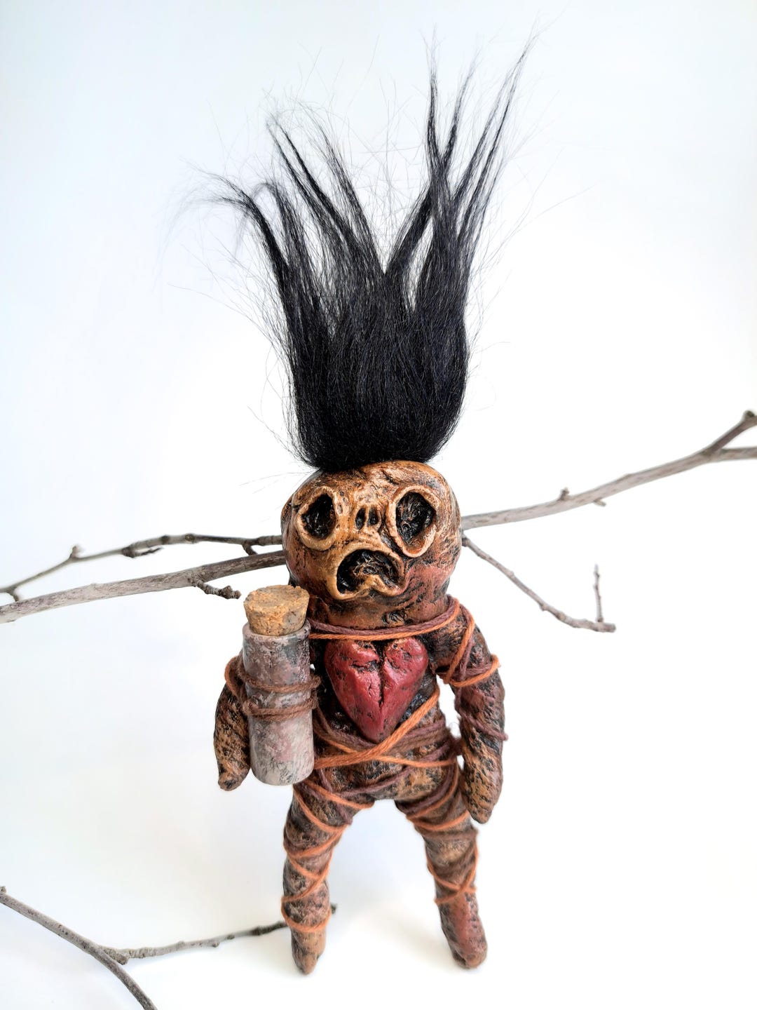 Handmade Voodoo Doll, Witchcraft Art Decor, Gothic Hoodoo Poppet ...