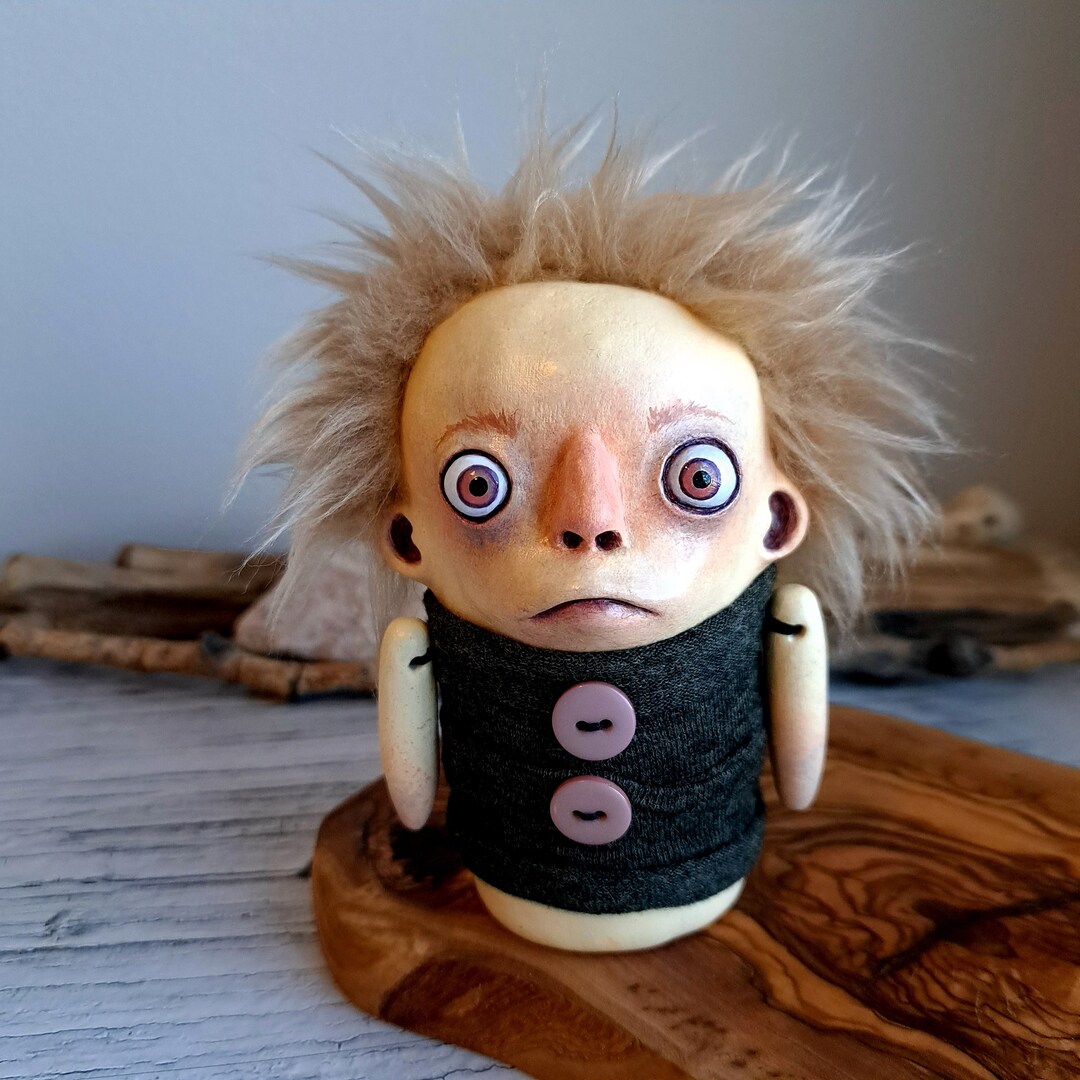 Human Art Doll Sculpture, Creepy Doll Figurine, One-of-a-kind Clay Art ...
