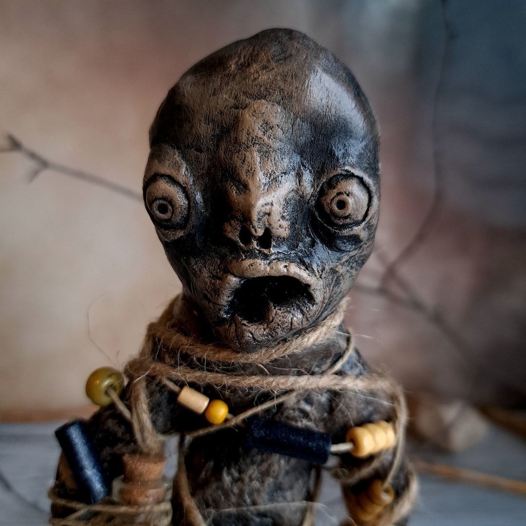 Creepy Voodoo Doll Art, Pagan Hoodoo Poppet, Witchy Protection Gift ...