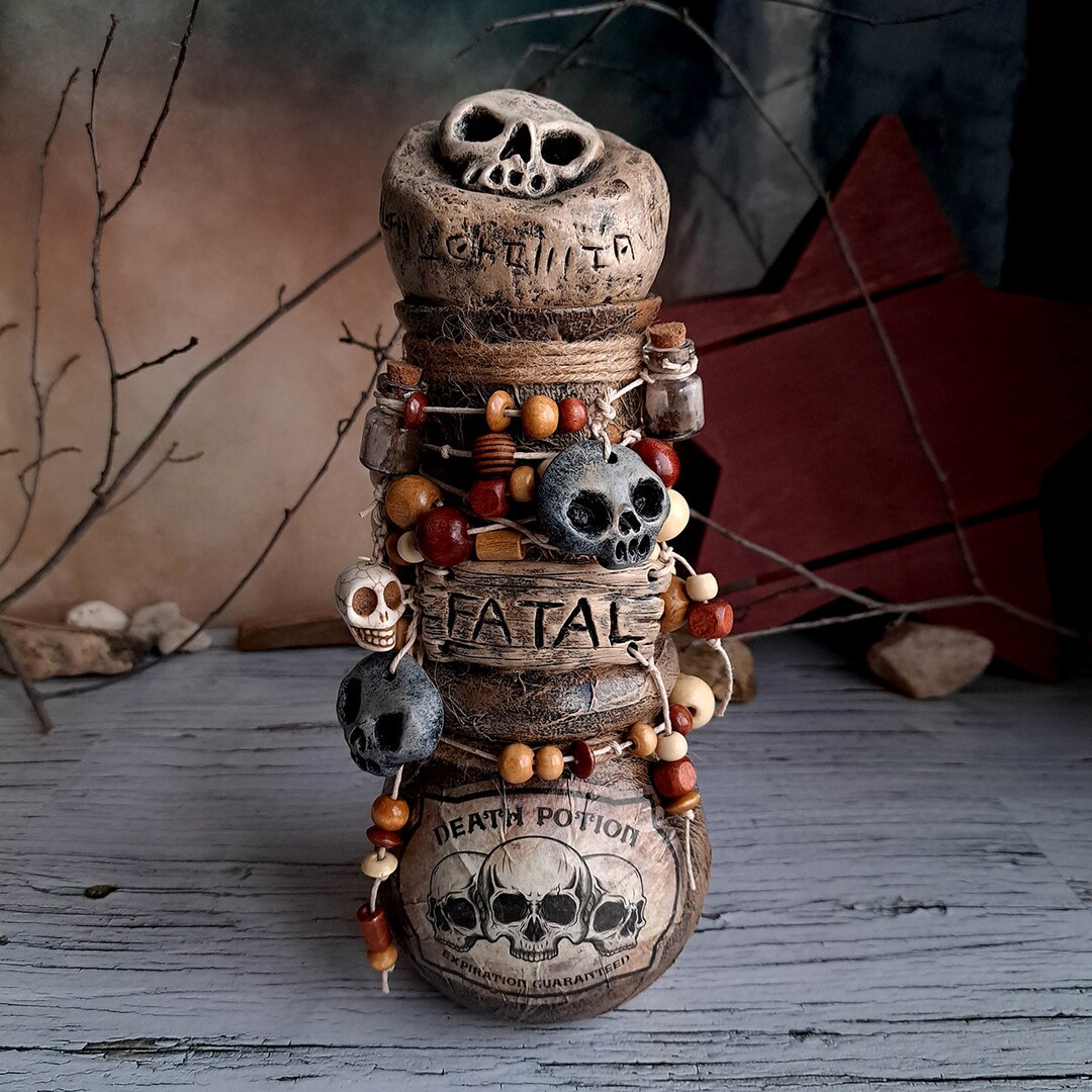 Death Poison Potion Bottle, Apothecary Bottles, Decor for Witchcraft ...