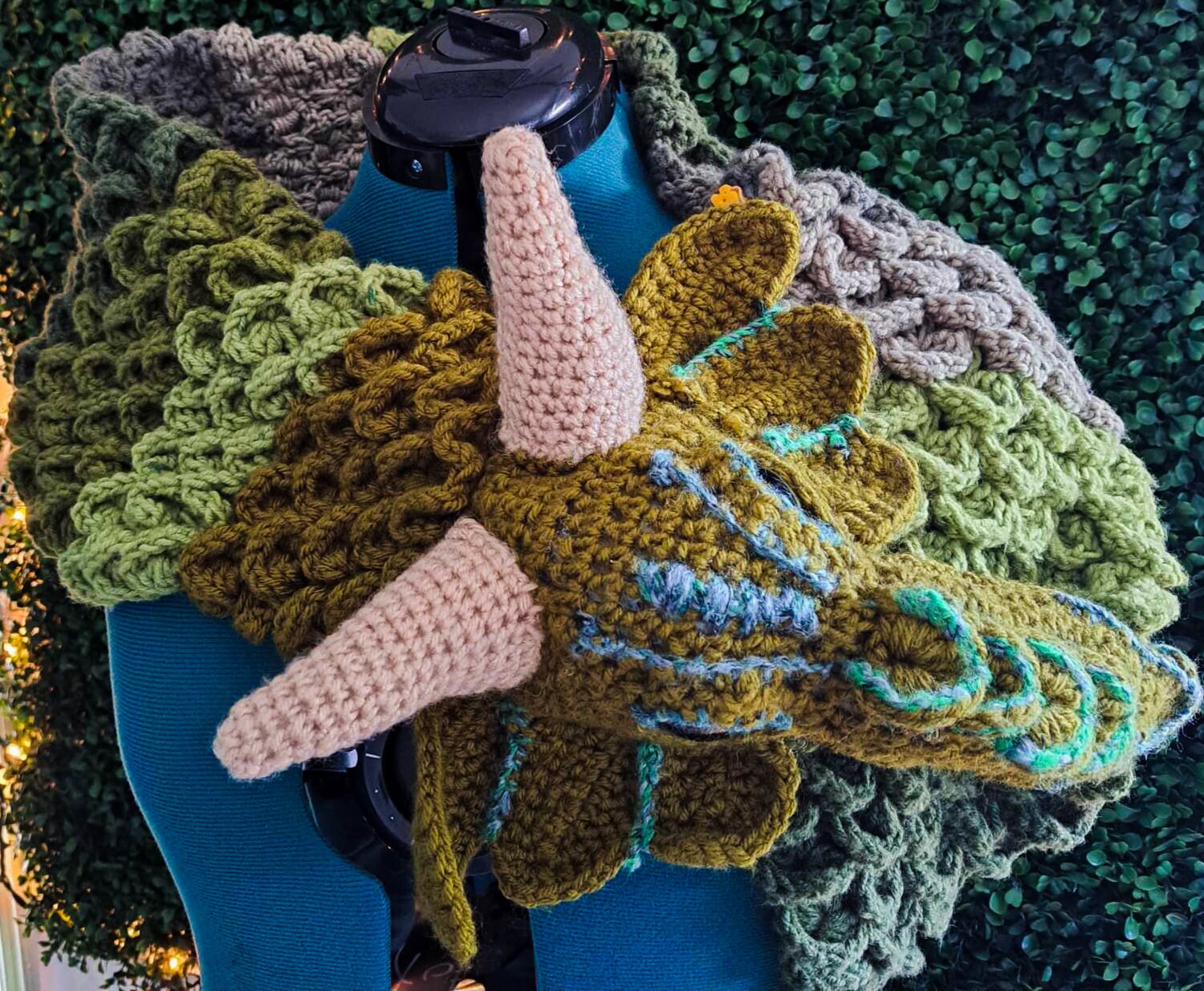 Hand Crochet Dragon Scarf/ Dragon Scale Stitch and Dragon Head - Etsy