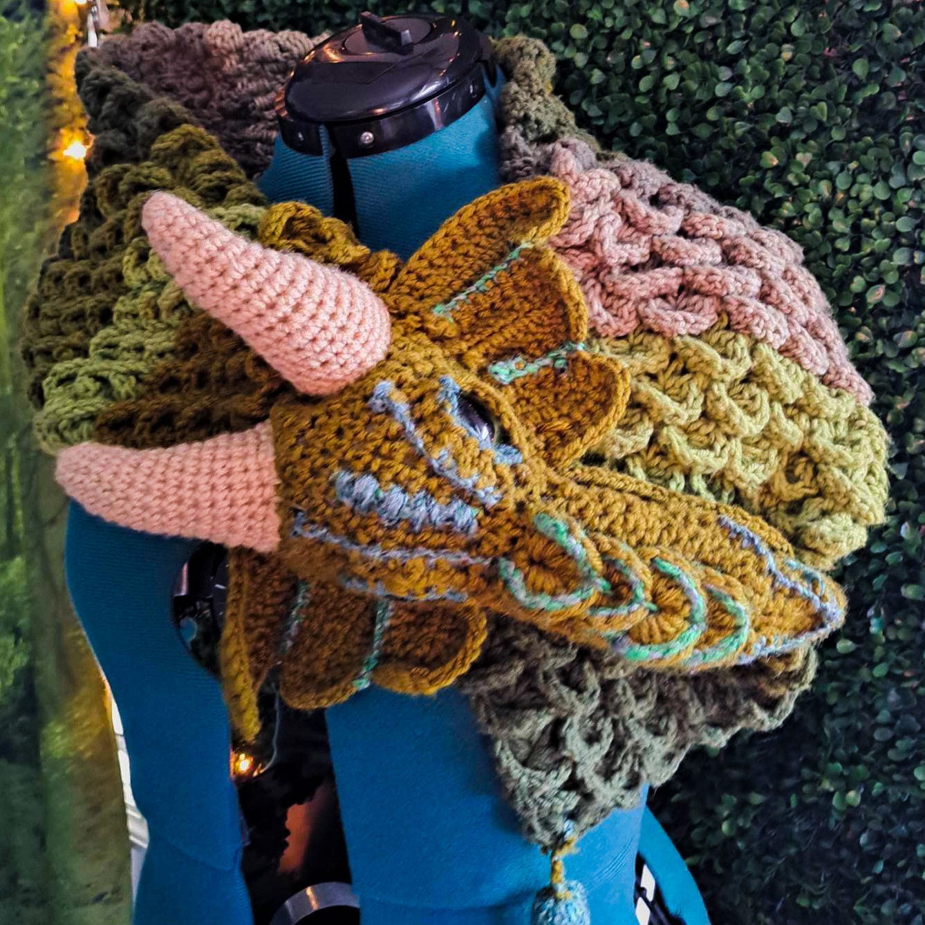 Hand Crochet Dragon Scarf/ Dragon Scale Stitch and Dragon Head - Etsy