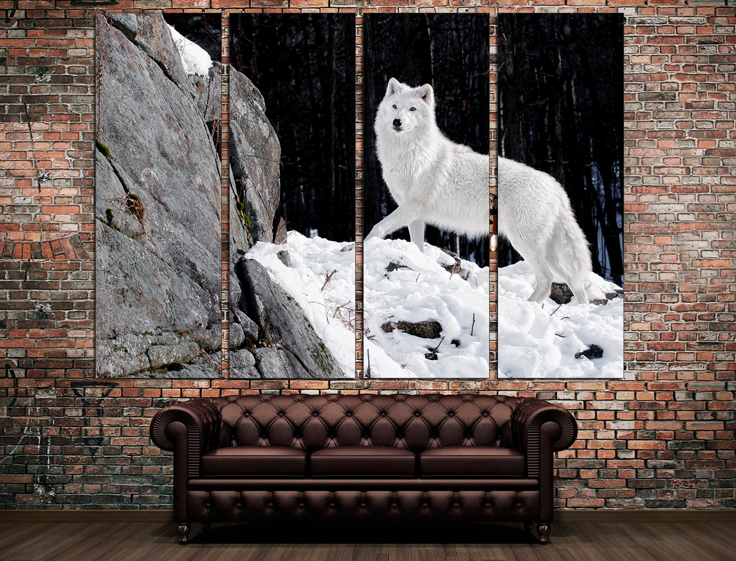 White Wolf Extra Large Wall Art Animal Canvas Print Wolf Art | Etsy