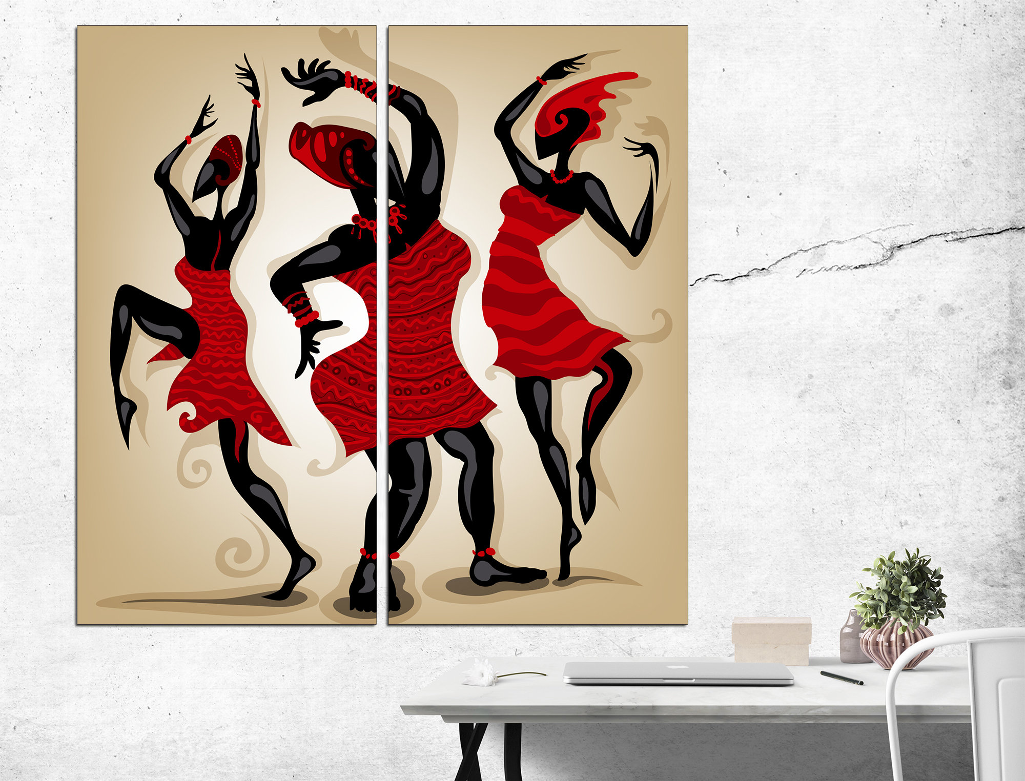 African Woman Dancing Painting