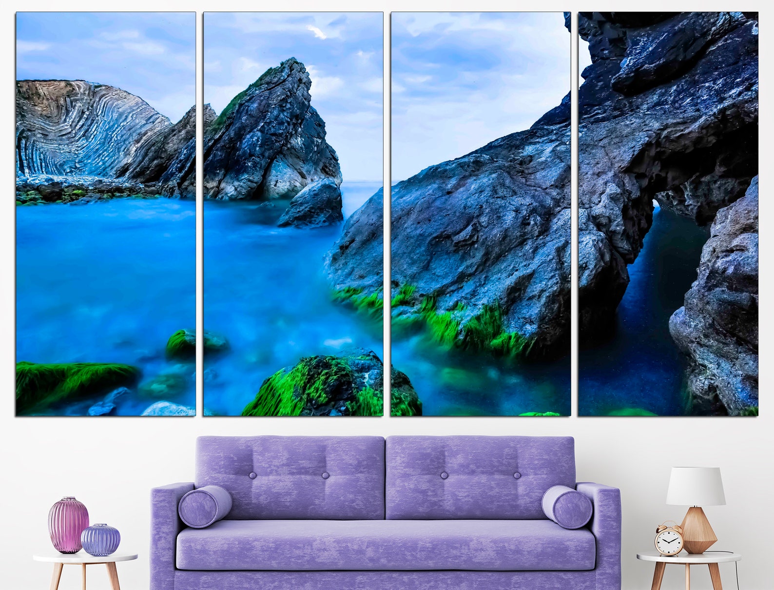 Ocean Mountains Ocean Landscape Mountain Landscape Sea Canvas | Etsy