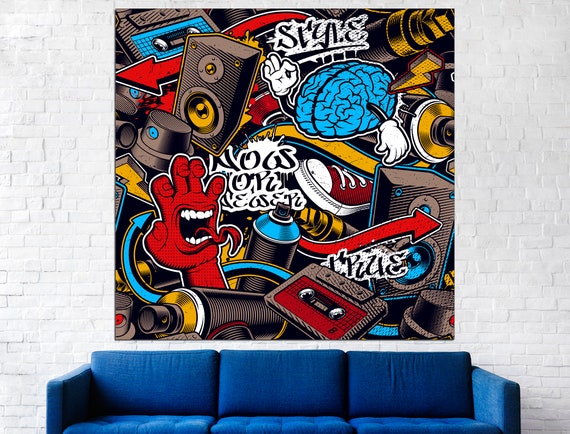 Graffiti Canvas Street Art on Canvas Original Canvas Art - Etsy