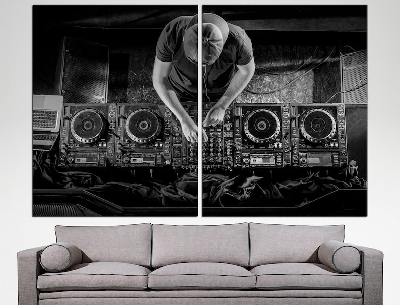 DJ Wall Art Modern Wall Decor DJ Poster Music Wall Art Canvas | Etsy