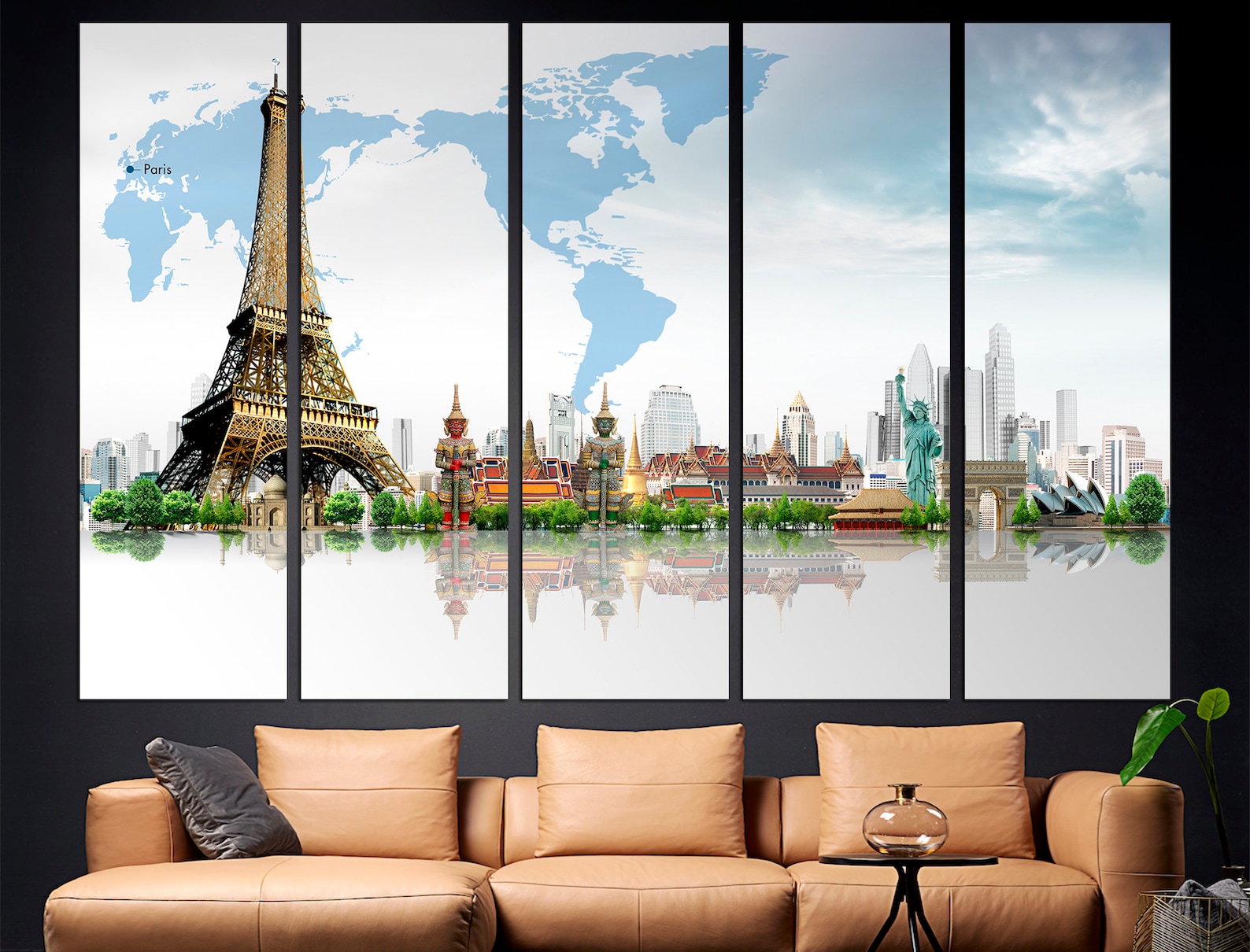 Travel Print Set World Map Wall Art Travel Wall Art Travel | Etsy