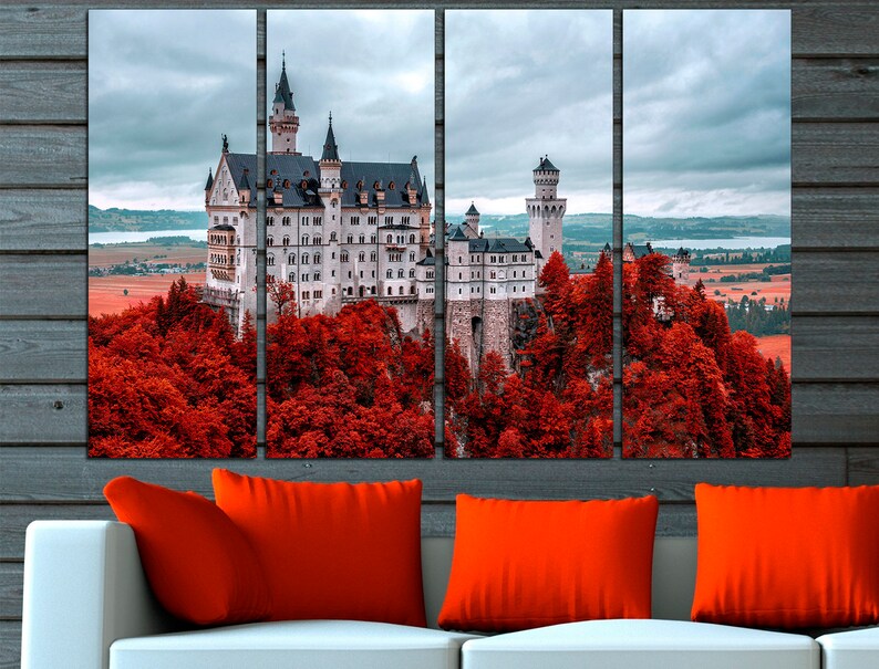 Castle Wall Decor Neuschwanstein Canvas Print Castle Wall Art - Etsy